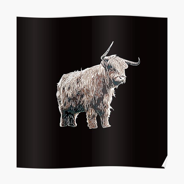 "White Alternate Print of a Yak" Poster by designsasstultd | Redbubble
