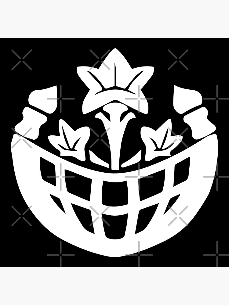 "Grin of Flower Symbol - Japanese Kamon Crest White Version" Poster by ...