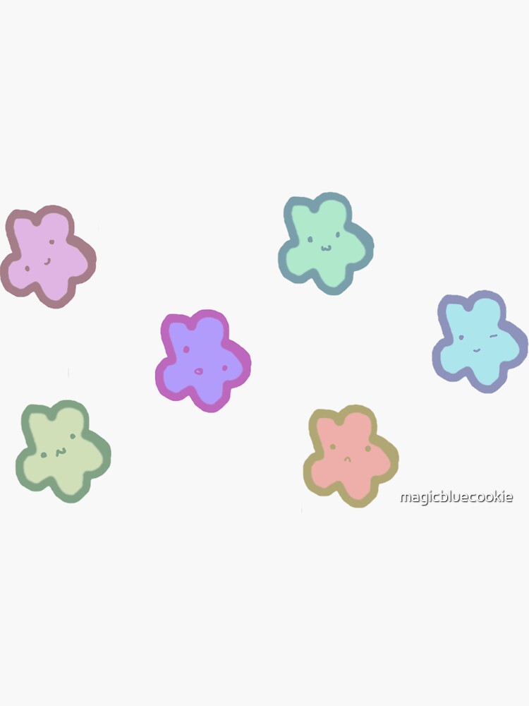 "Cute Pastel Kawaii Blob Flowers" Sticker by magicbluecookie | Redbubble