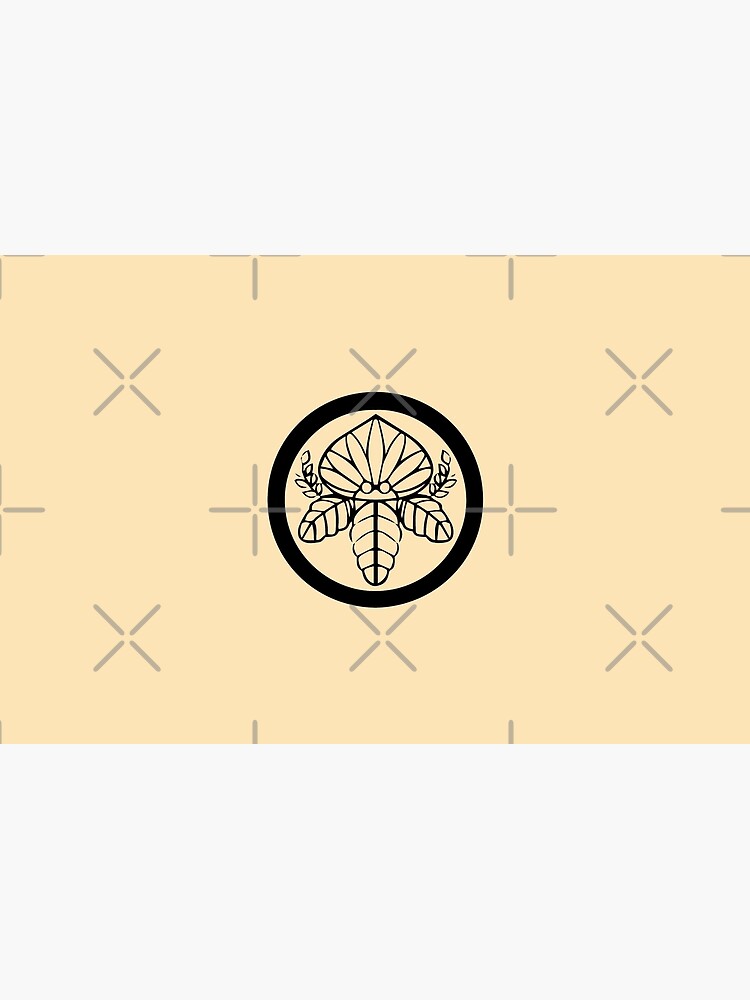"Lotus Flower - Japanese Kamon Crest Black Version" Zipper Pouch by ...