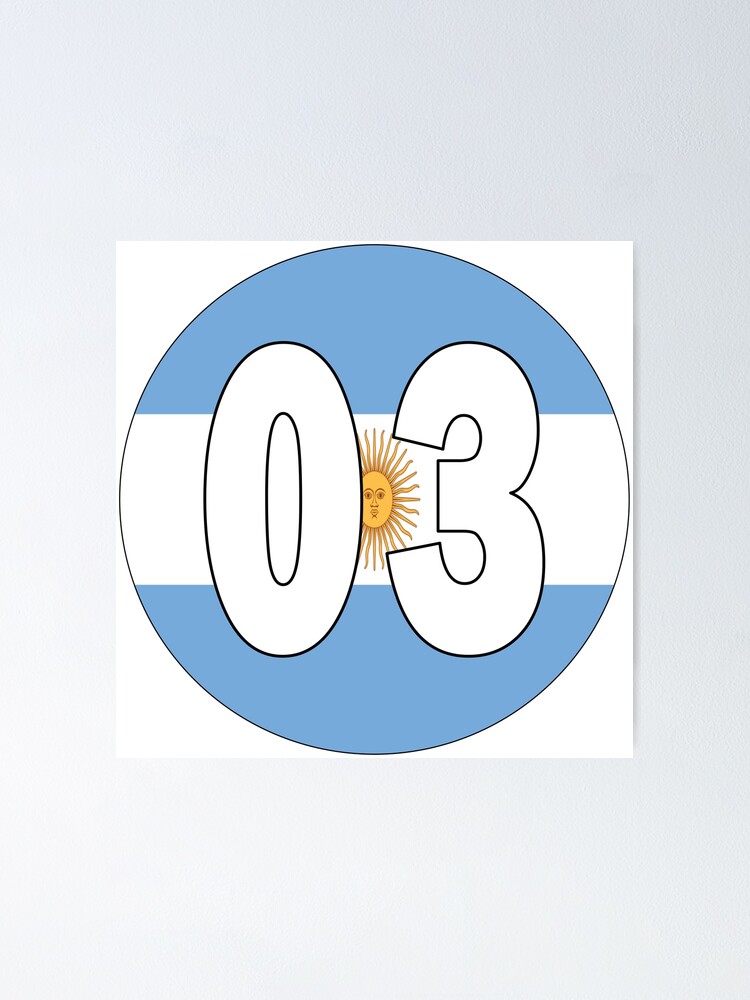 Póster «Número 03 con la bandera argentina en el fondo» de AllShirts21 ...