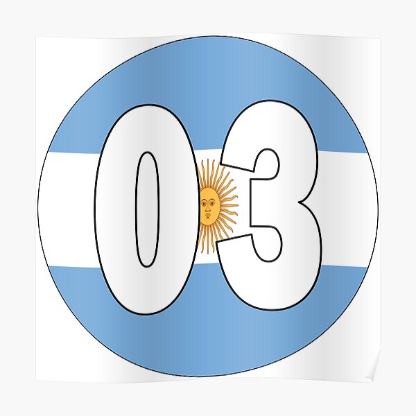 Póster «Número 03 con la bandera argentina en el fondo» de AllShirts21 ...