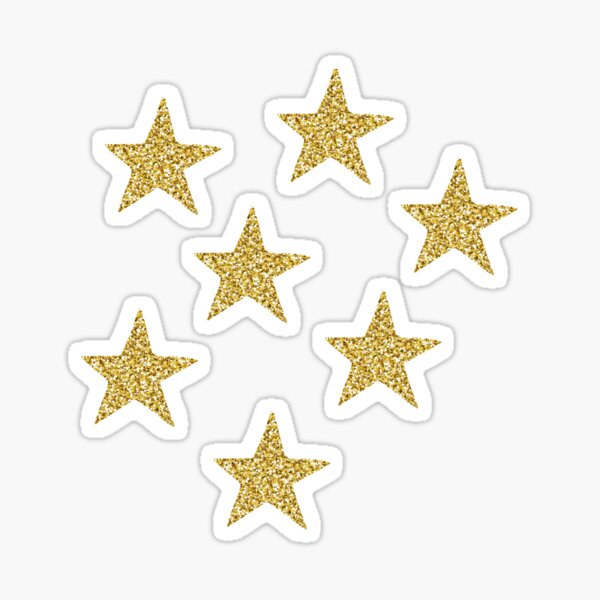 "Gold Sparkly Star Pack" Sticker by juliannwebster | Redbubble