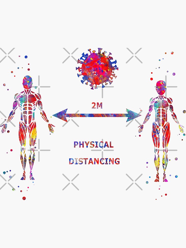 "Physical distancing" Sticker by Rosaliartbook | Redbubble