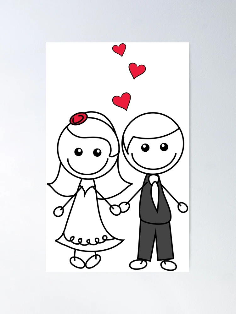 Stick Figure Wedding Couple