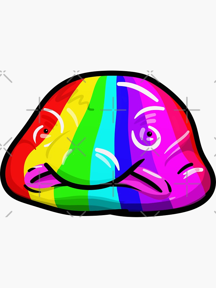 "Rainbow blobfish" Sticker for Sale by CommonSpring | Redbubble