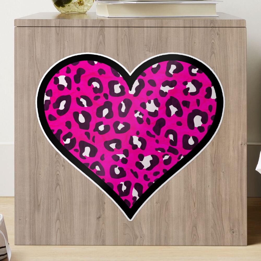 Heart Wallpaper Pink Animal Print Leopard Print Pink Heart Stickers