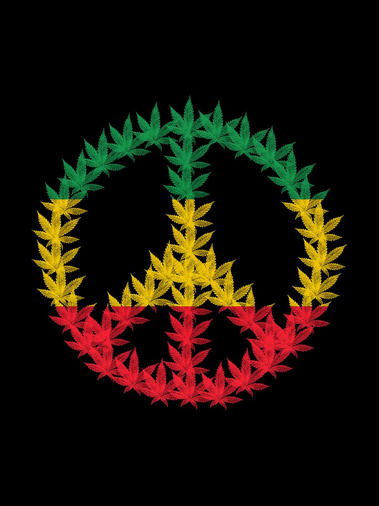 "Rastafari Cannabis Peace Symbol" by Bela-Manson | Redbubble