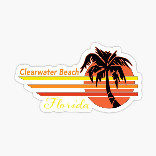 "Vintage Style Clearwater Beach Florida Palm Tree Sunset Retro Souvenir ...