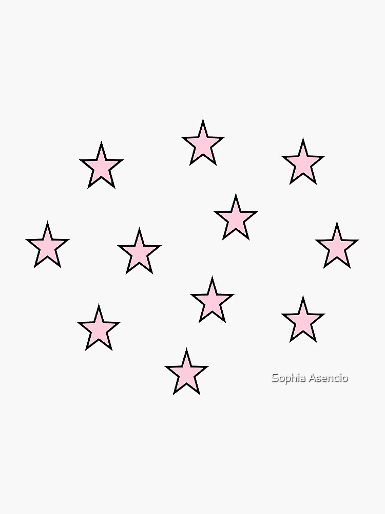 "pink star sticker pack" Sticker by ssophiee28 | Redbubble