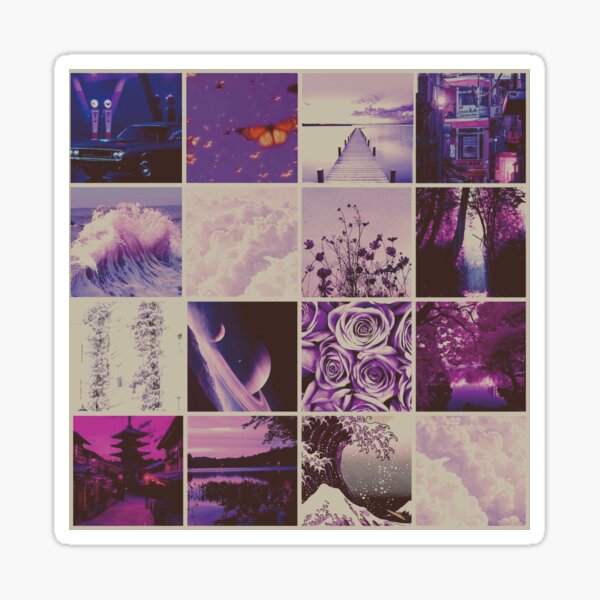 "purple aesthetic collage" Sticker by eshna | Redbubble