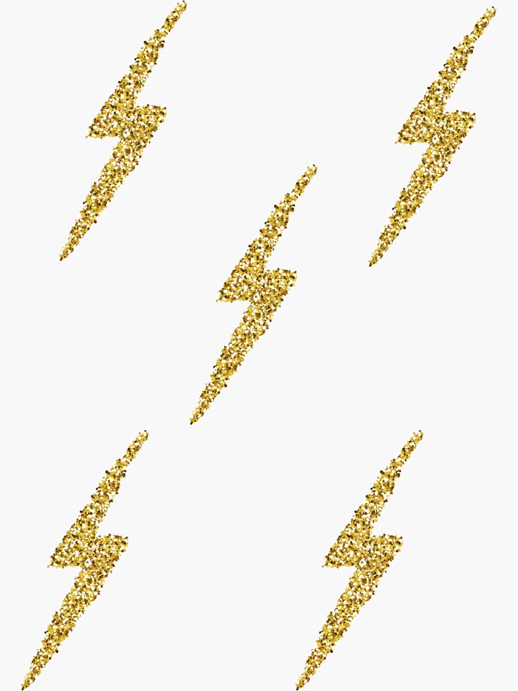 "Gold lightning bolt" Sticker for Sale by jaimiedesigns | Redbubble