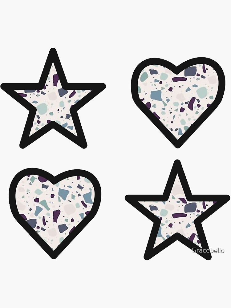 "Star and heart sticker pack" Sticker for Sale by Gracebello | Redbubble