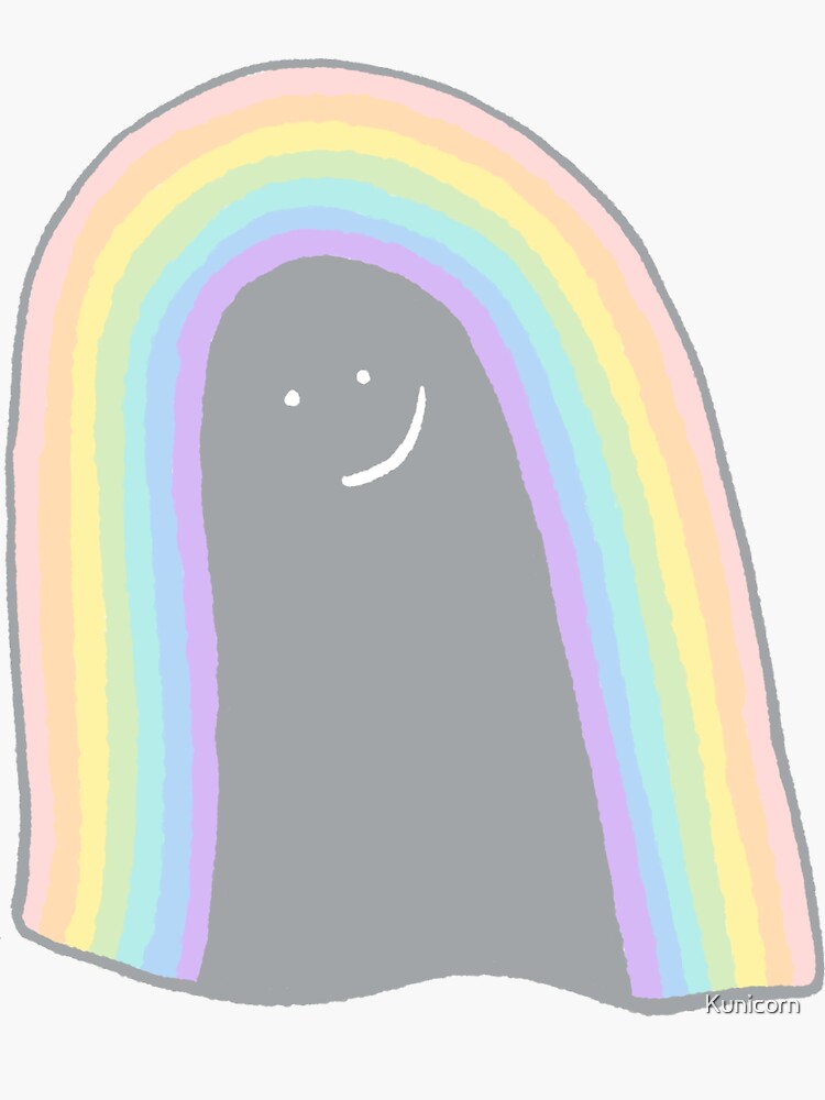 "Rainbow Ghost" Sticker for Sale by Kunicorn | Redbubble