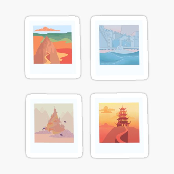 "ATLA 4 Nations Minimal Polaroid Sticker" Sticker by srizwn | Redbubble