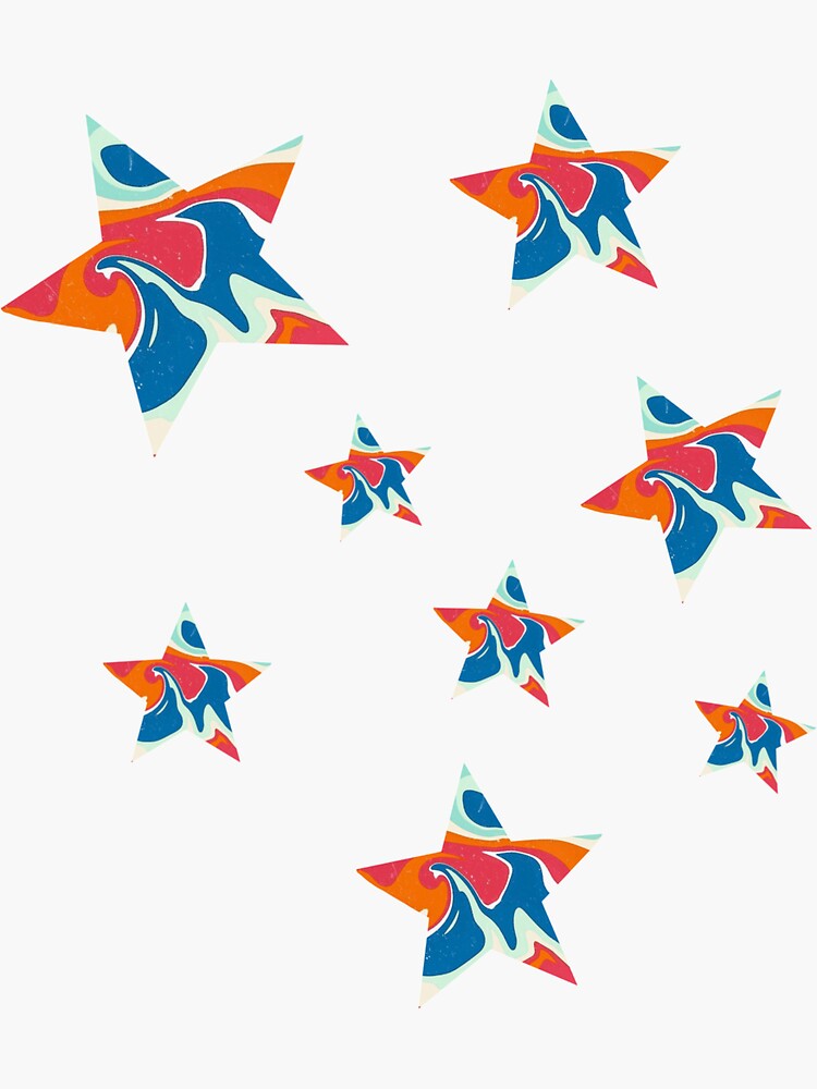 "colorful star sticker pack" Sticker for Sale by mirandaa448 | Redbubble