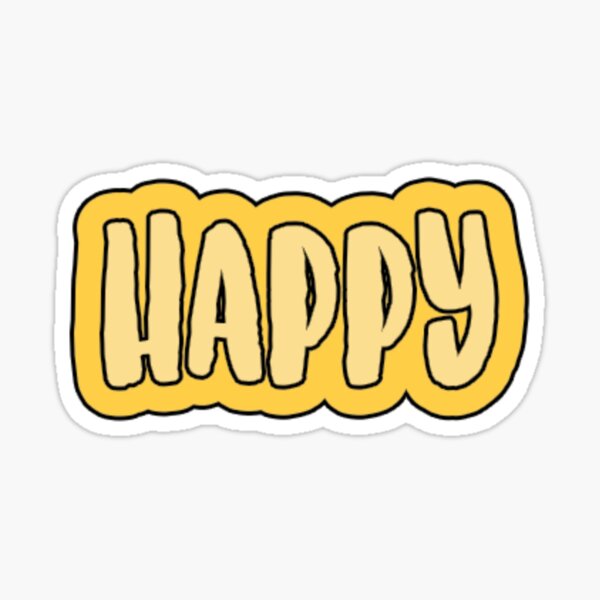 "happy sticker" Sticker for Sale by maddierobins | Redbubble