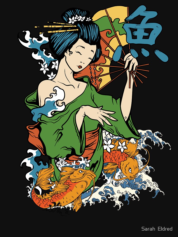 "Japanese Geisha Koi" T-shirt by seldred80 | Redbubble