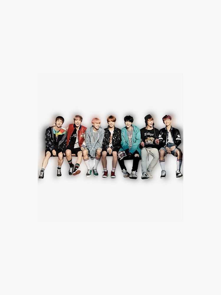 "BTS - OT7" Sticker by JanaLight | Redbubble