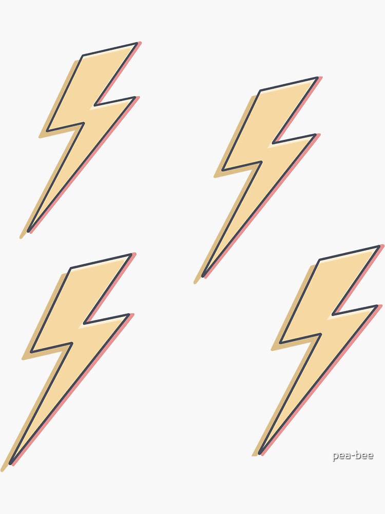 "lightning bolts" Sticker for Sale by pea-bee | Redbubble