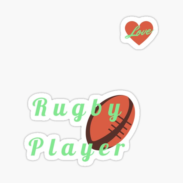 "cool rugby player love design" Sticker for Sale by kaisdesign | Redbubble