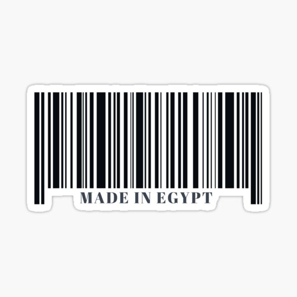 " Made in Egypt Black Barcode" Sticker for Sale by ArabCorner | Redbubble