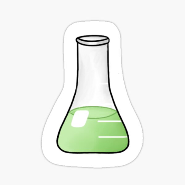 "Green Erlenmeyer Flask" Sticker by AndreaBelendez | Redbubble