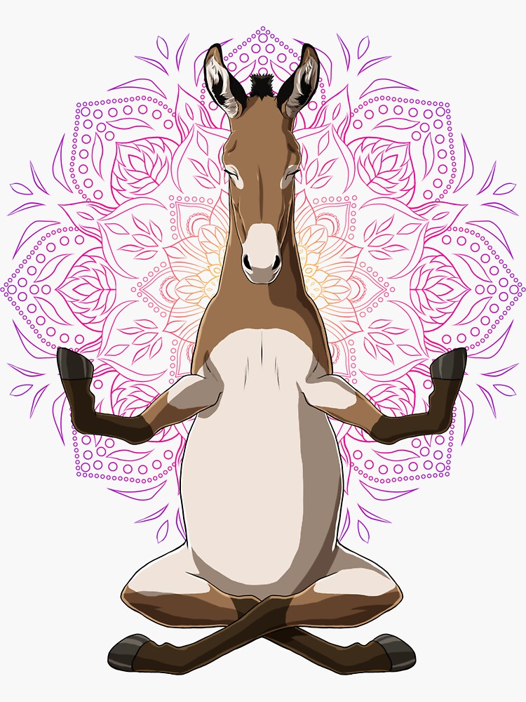 "Donkey Meditate " Sticker for Sale by alwe-designs | Redbubble