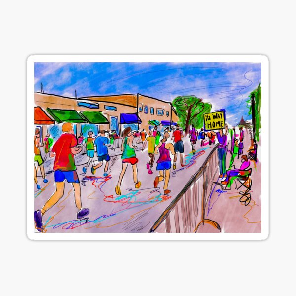 "Boston Marathon" Sticker by shevdoodles | Redbubble
