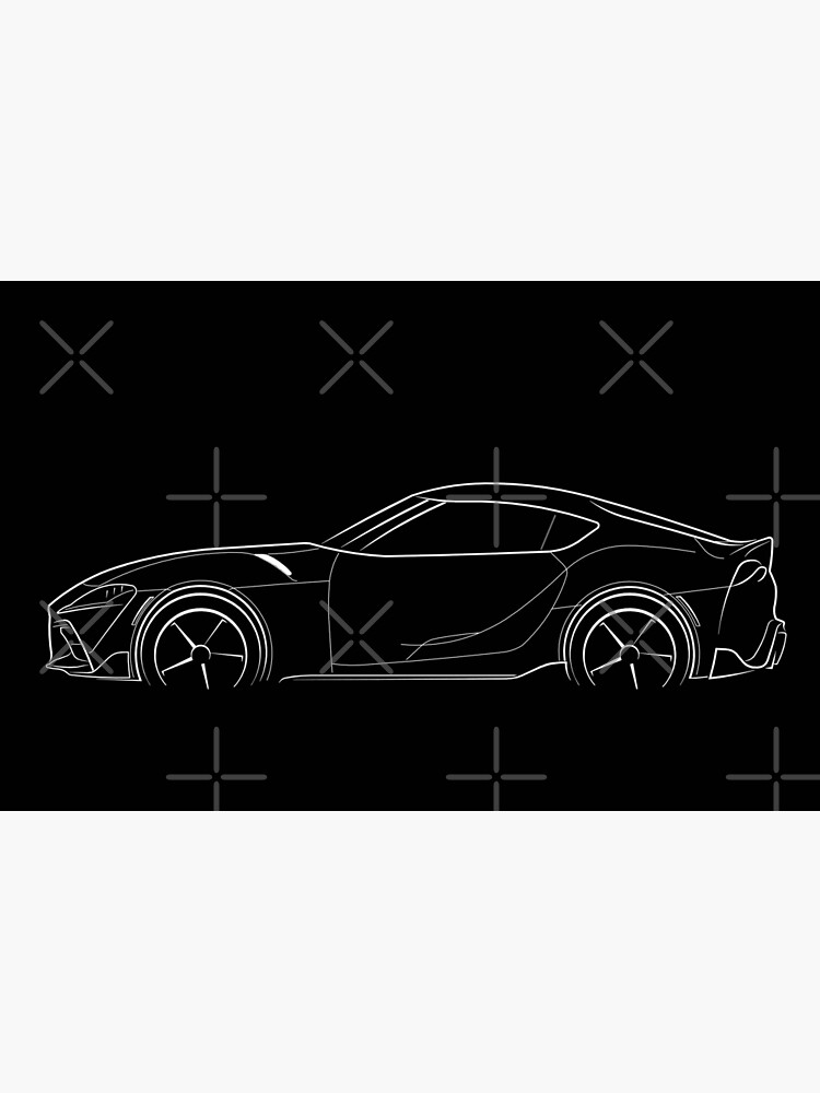 "Toyota GR Supra Mk5 - profile stencil, white" Canvas Print by mal ...