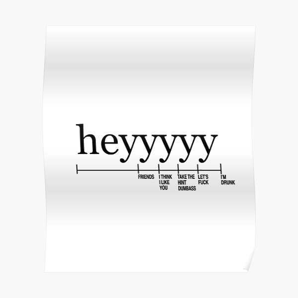 Póster «Escala de mensajes de texto Heyyyyy» de mangoBird | Redbubble