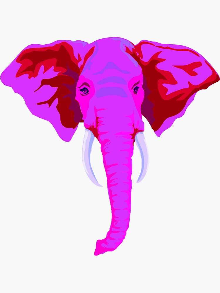 "Violet Elephant Head" Sticker for Sale by Jrw-Design | Redbubble
