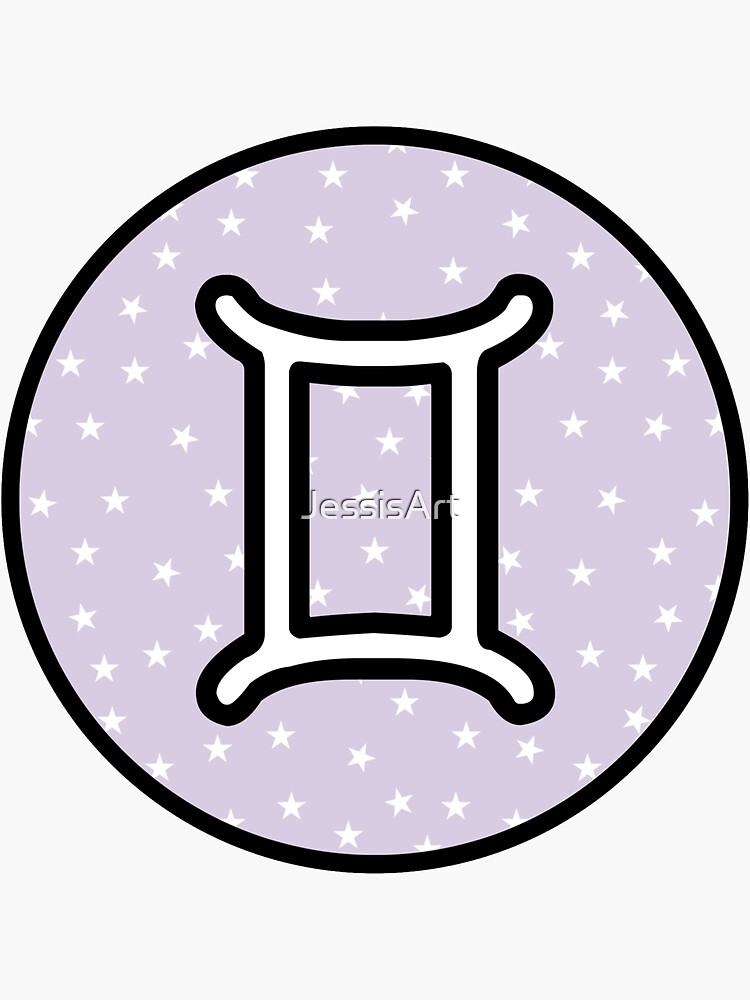 "Gemini zodiac / astrology sticker - Purple Stars" Sticker for Sale by ...