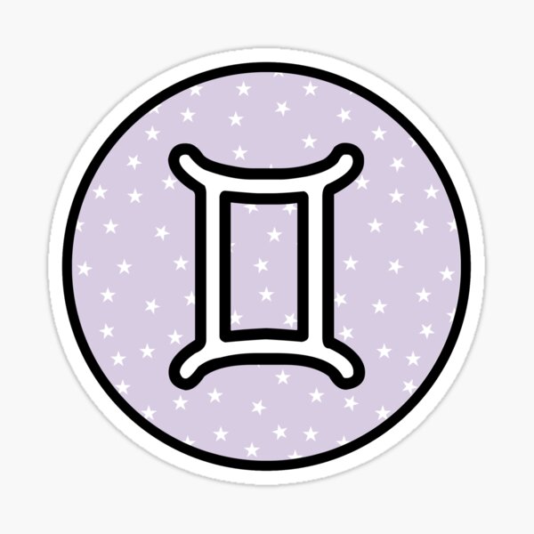 "Gemini zodiac / astrology sticker - Purple Stars" Sticker for Sale by ...