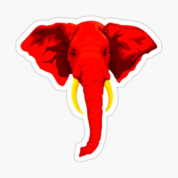 "Red Elephant Head" Sticker by Jrw-Design | Redbubble