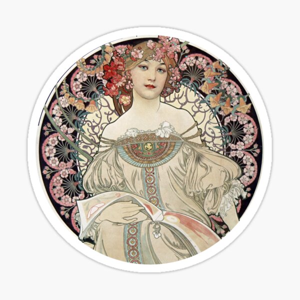 "Alphonse Mucha Design" Sticker for Sale by solange-annick | Redbubble