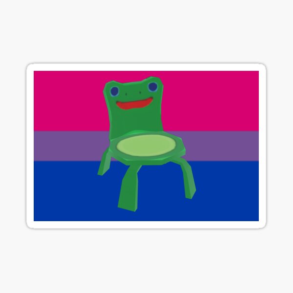 "Froggy Chair Bisexual Flag" Sticker by LesBeeHonest | Redbubble