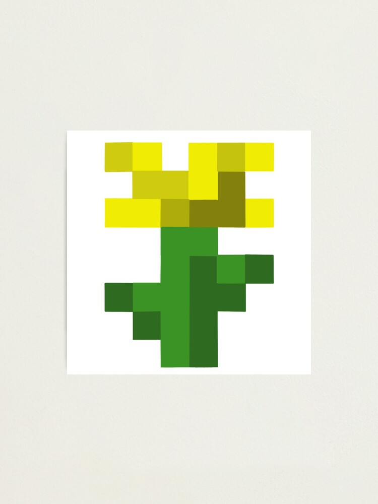 Lámina fotográfica for Sale con la obra «Flor amarilla de Minecraft» de ...