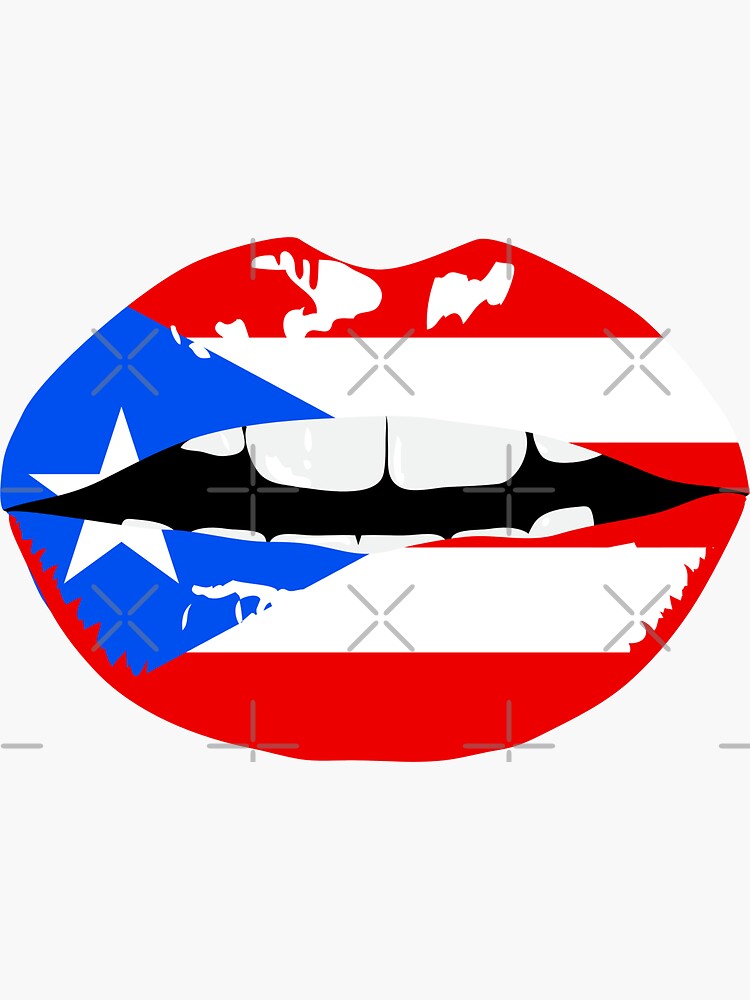 "Puerto Rico Flag, Puerto Rican flag sexy lips" Sticker by CasaLatina ...