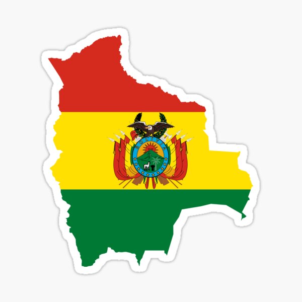 "BOLIVIA FLAG, BOLIVIAN MAP" Sticker for Sale by CasaLatina | Redbubble