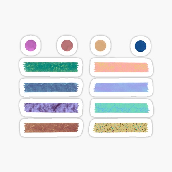 "Colored tapes and circles set 1" Sticker by inesleal | Redbubble