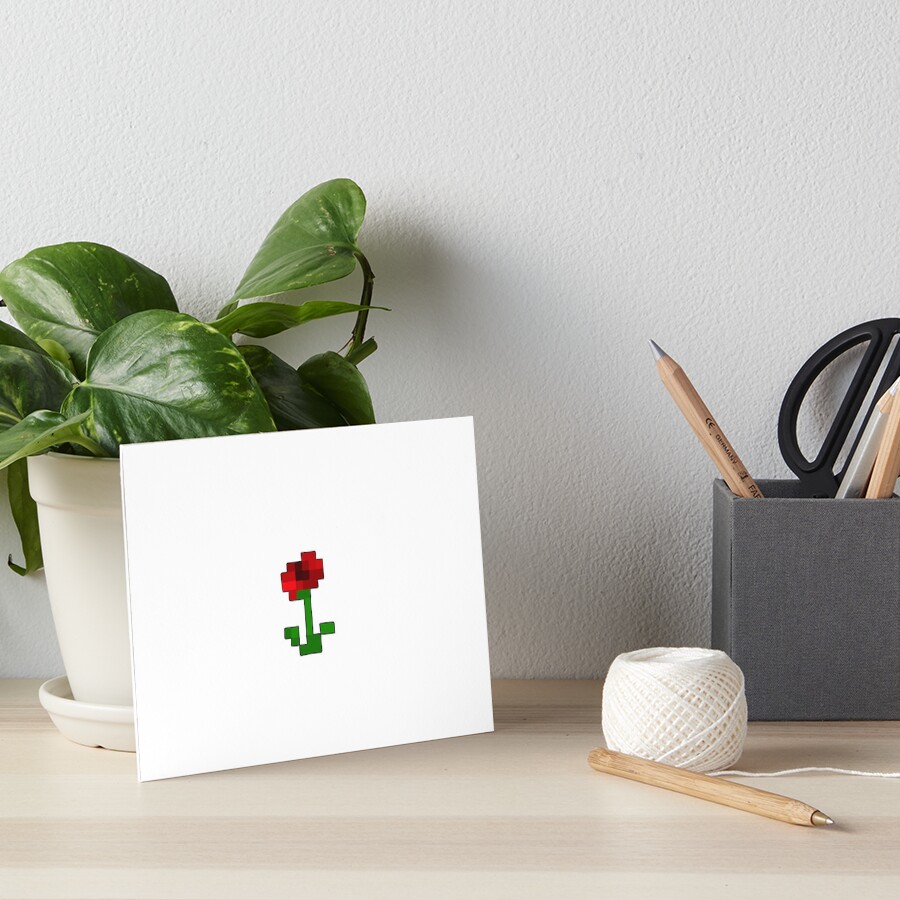 Lámina rígida «Dibujo De Flor De Minecraft» de HipGrandma | Redbubble