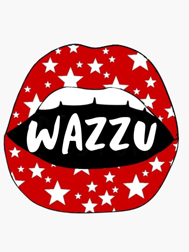 "Wazzu Lips Sticker" Sticker for Sale by stickersbyannie | Redbubble