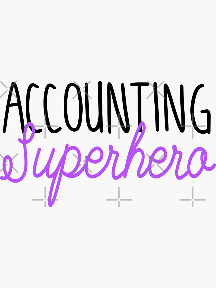 "Accounting Superhero - Purple" Sticker by SandboxADesigns | Redbubble