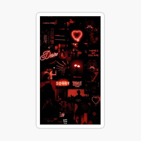 "Red Collage Aesthetic" Sticker for Sale by volkaneeka | Redbubble