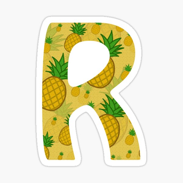 "Pineapple Monogram - Letter R" Sticker for Sale by dylanxh | Redbubble