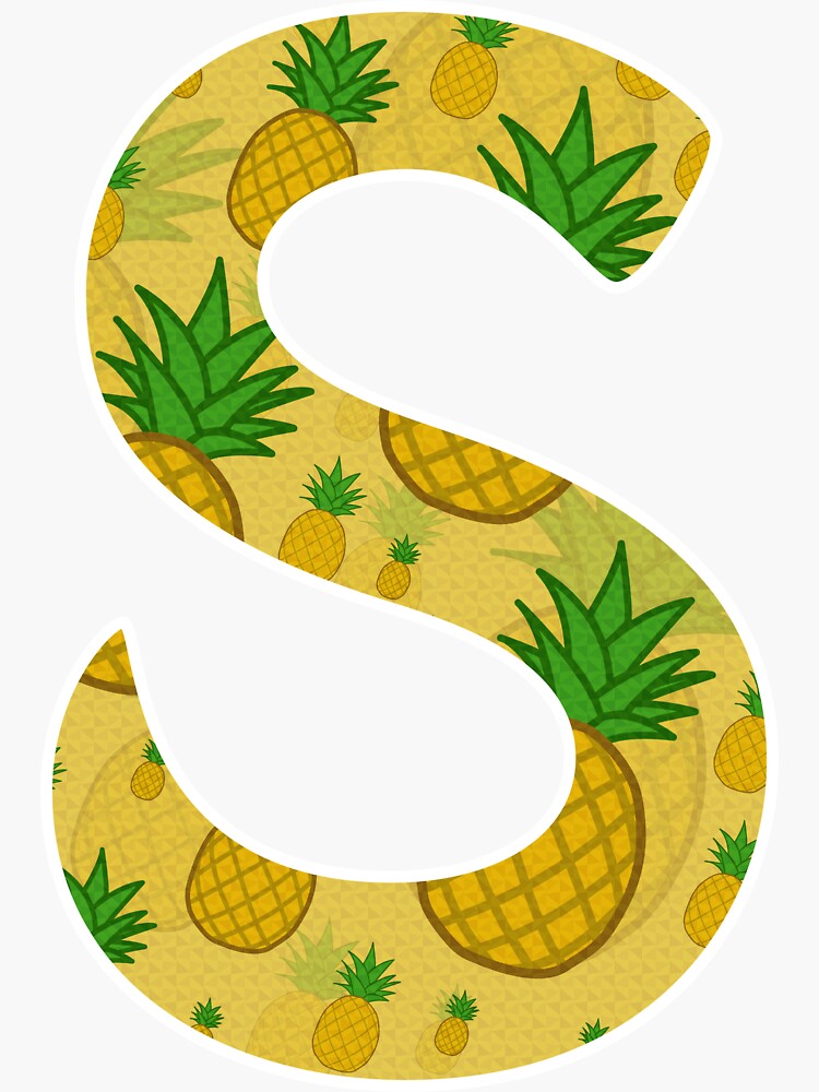 "Pineapple Monogram - Letter S" Sticker for Sale by dylanxh | Redbubble