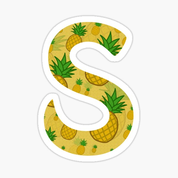 "Pineapple Monogram - Letter S" Sticker for Sale by dylanxh | Redbubble