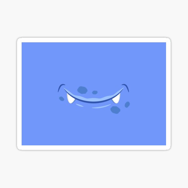 "Blue Fanged Friendly Monster Smiley Face " Sticker for Sale by ...