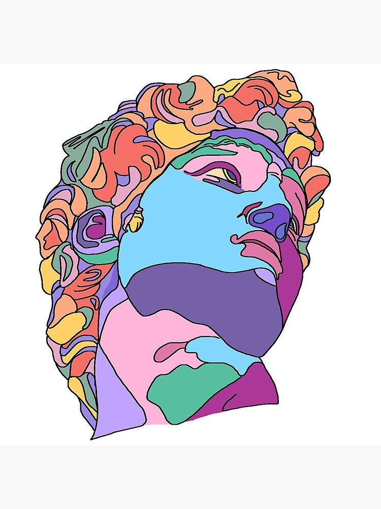 "Colorful Line Drawing Statue of David" Acrylic Block for Sale by ...